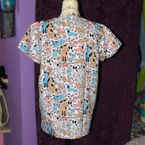 Cassandra O | Tops | Dog Pug Dalmation Doxy Animal Pet Scrub Top S L Xl ...